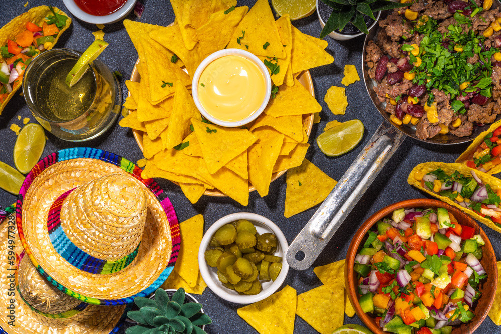 Cinco de mayo party food. Mexican holiday Cinco de mayo traditional ...