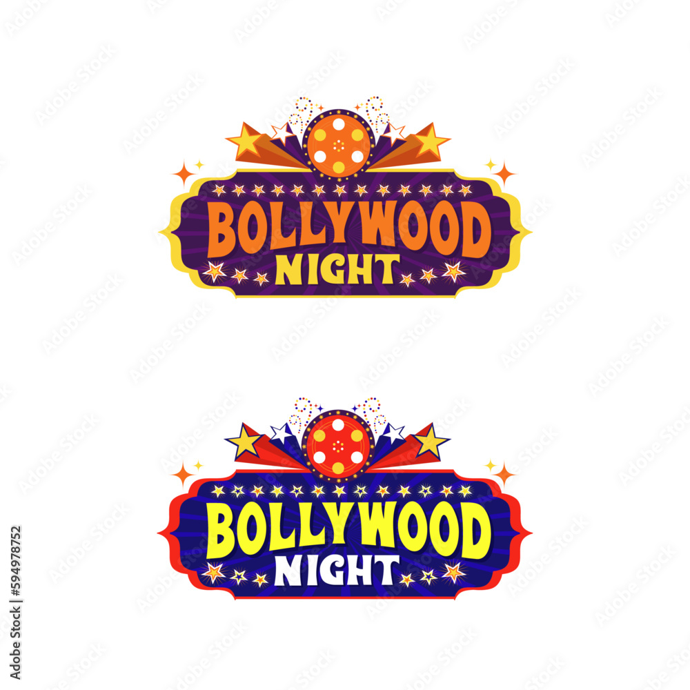Bollywood Night Party Background, Disco Lights, Retro Vintage Logo Unit ...