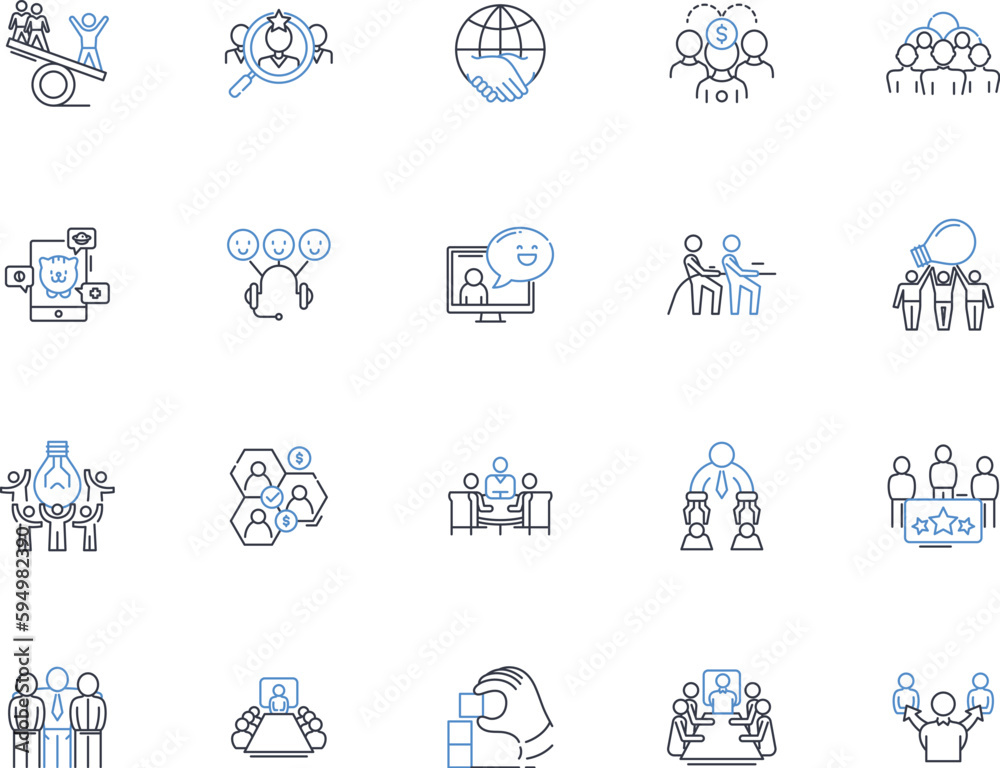 Disability rights line icons collection. dvocacy, inclusion ...