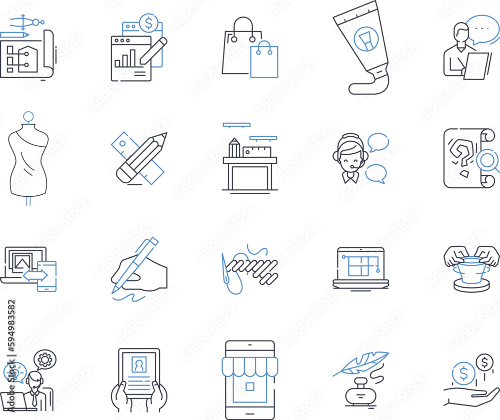 Vetor de Mobile professional line icons collection. Mobility ...