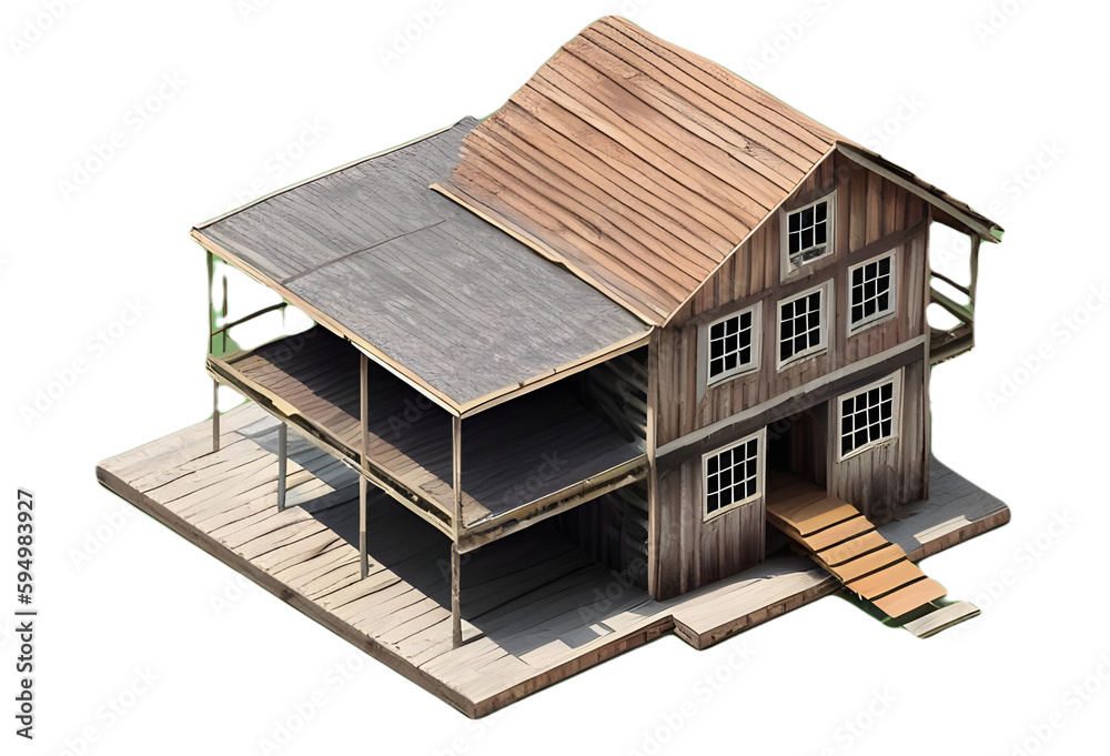 227 wooden buildings - Isometric view - PNG transparent pack ...