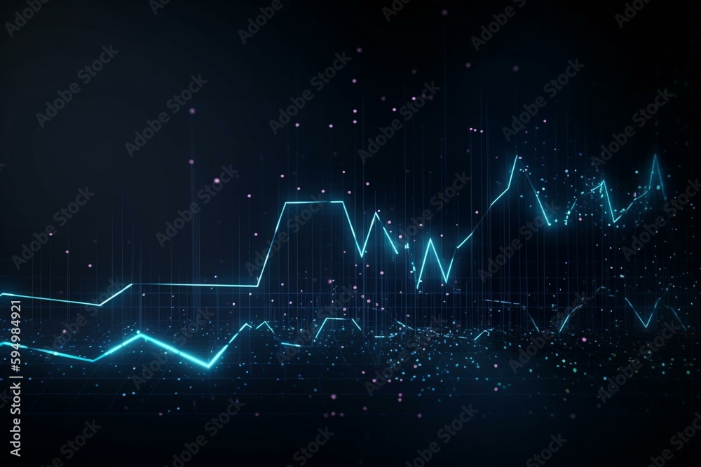 Business wallpaper or powerpoint background with staples and graphs ...
