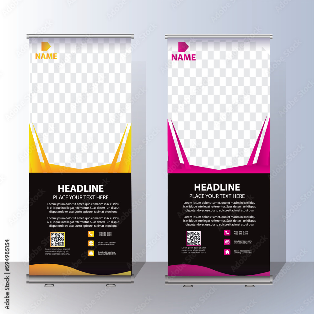 Roll Up Banner Signage Standee Template for Advertising and ...