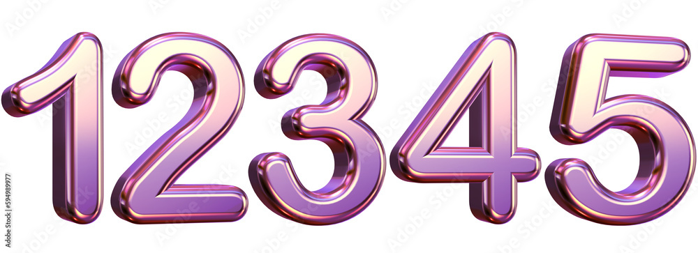 3d letters 1, 2, 3, 4, 5 Stock Illustration | Adobe Stock