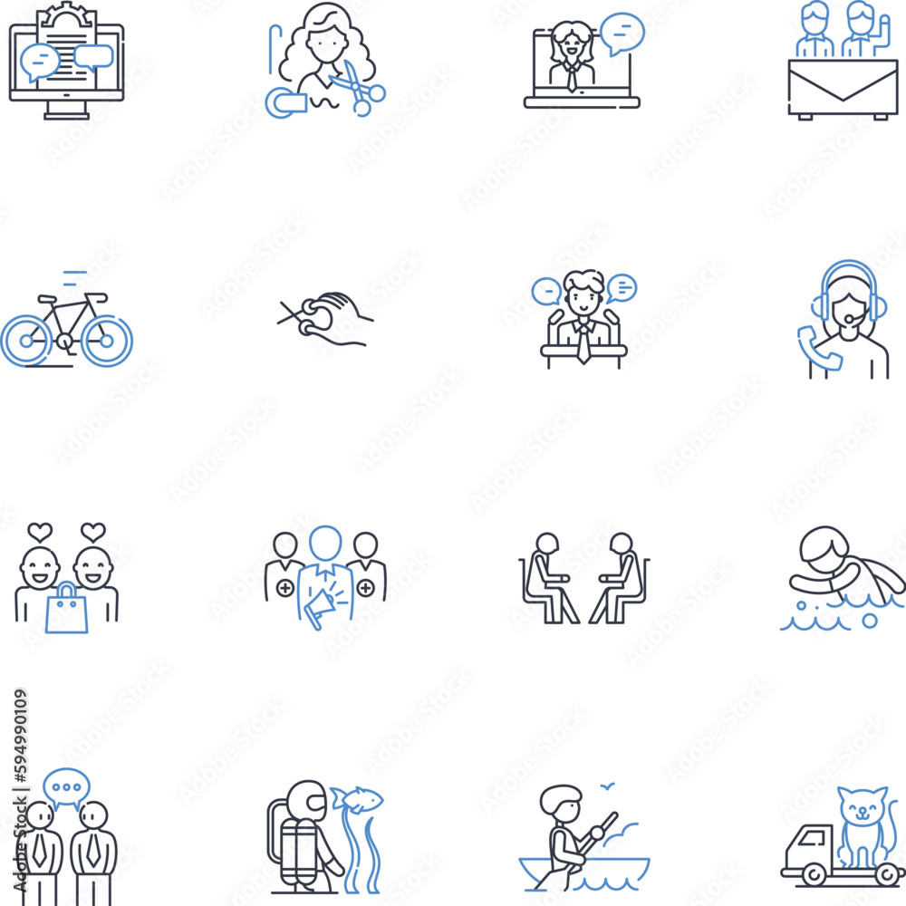 Sailing line icons collection. Wind, Waves, Ocean, Regatta, Racing ...