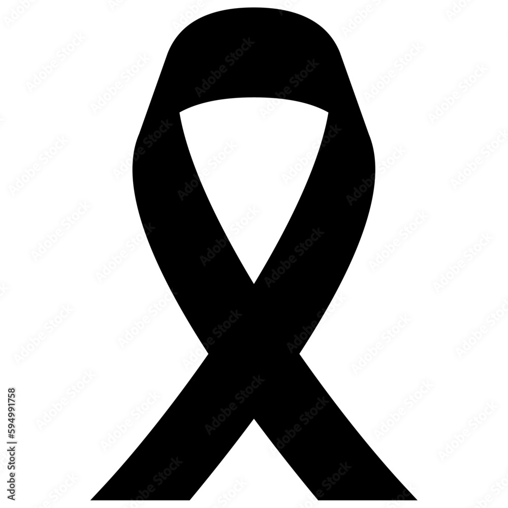 black ribbon vector, icon, symbol, logo, clipart, isolated. vector ...