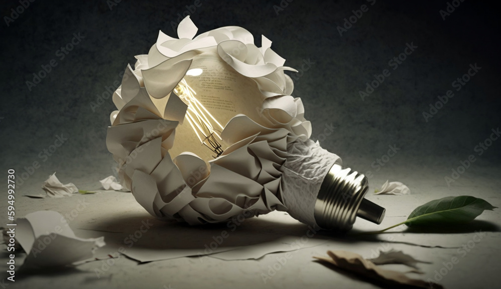 light bulb - illustration - concept art - layered paper art Stock ...