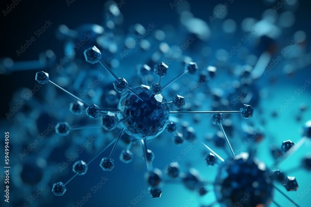 Small microscopic molecule. Technology, biology abstract organisme seen ...