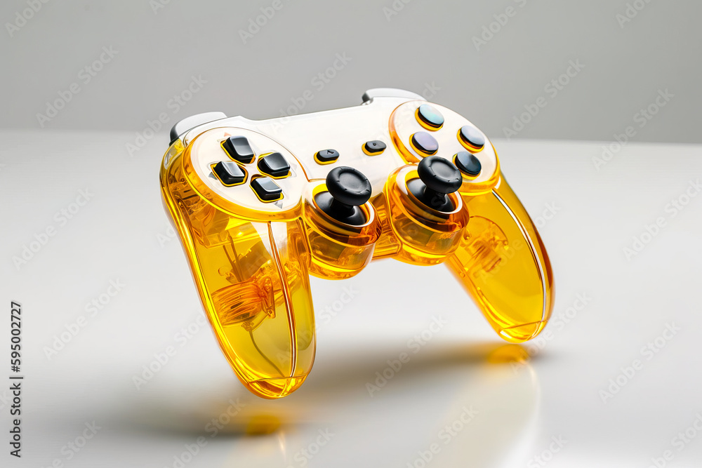 Generative AI illustration of modern transparent plastic joystick ...