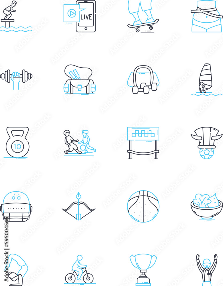 Ballet linear icons set. Pirouette, Tutu, Pas de deux, Pointe, Plie ...