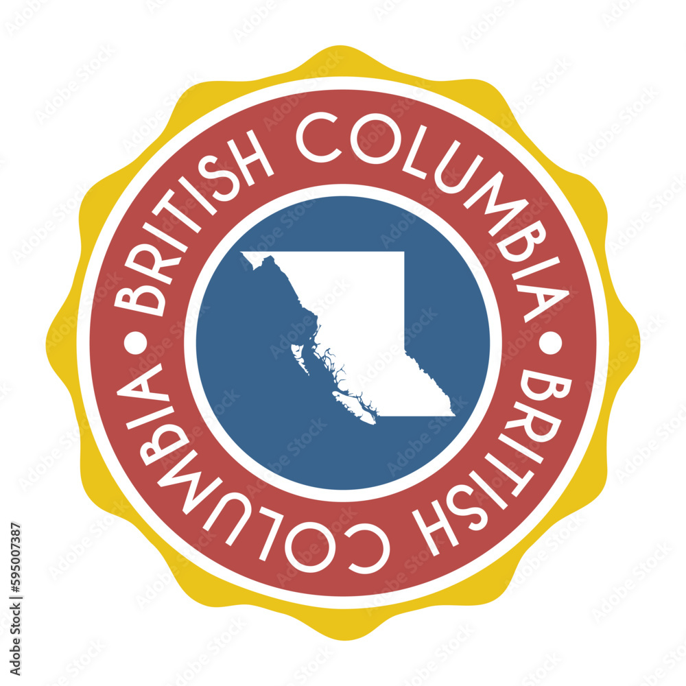 British Columbia, Canada Badge Map Vector Seal Vector Sign. National ...