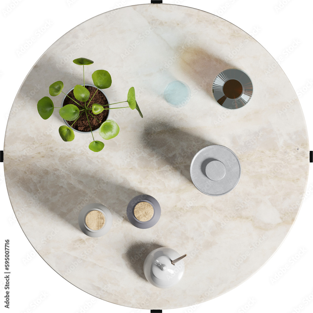 Top view of Round coffee table Stock Illustration | Adobe Stock