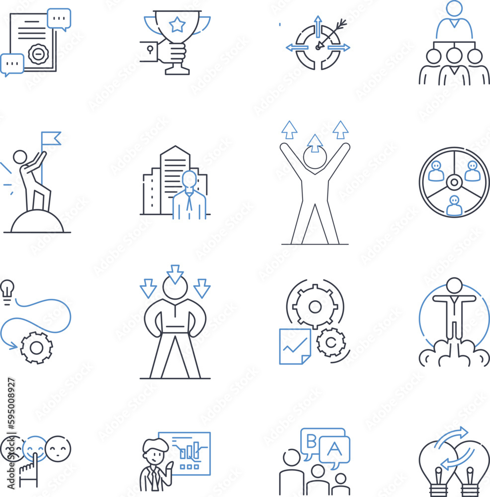 Fusion enhancement line icons collection. Integration, Upgrade ...