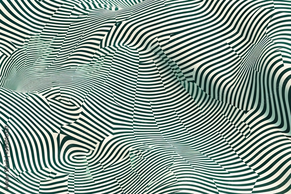 optical illusion of wavy lines and shapes, with blurred background ...