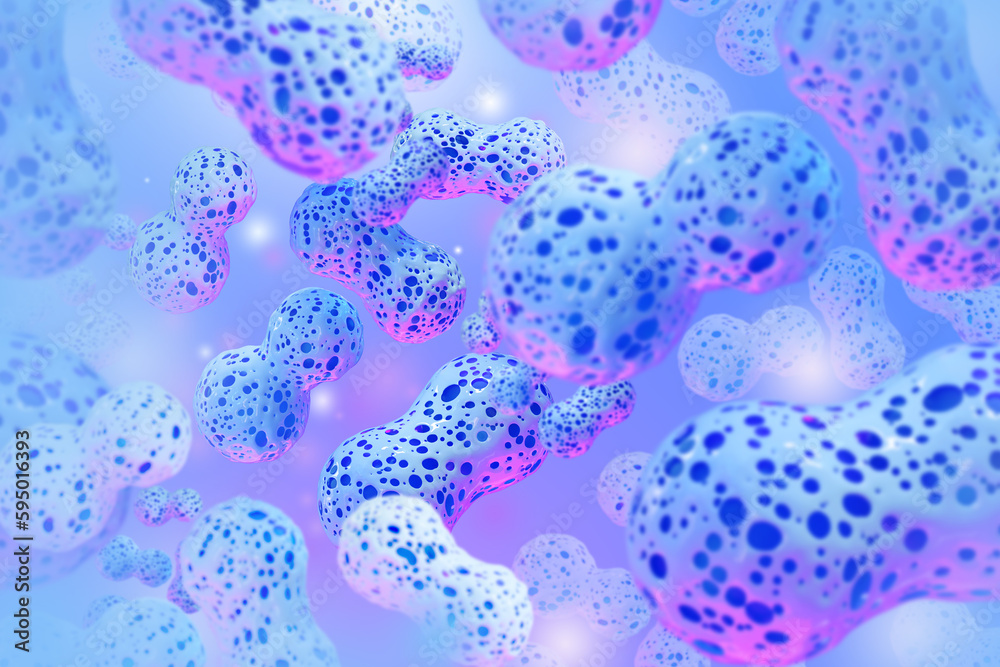 Beneficial microorganisms. Microbiota background. Biological scenery ...