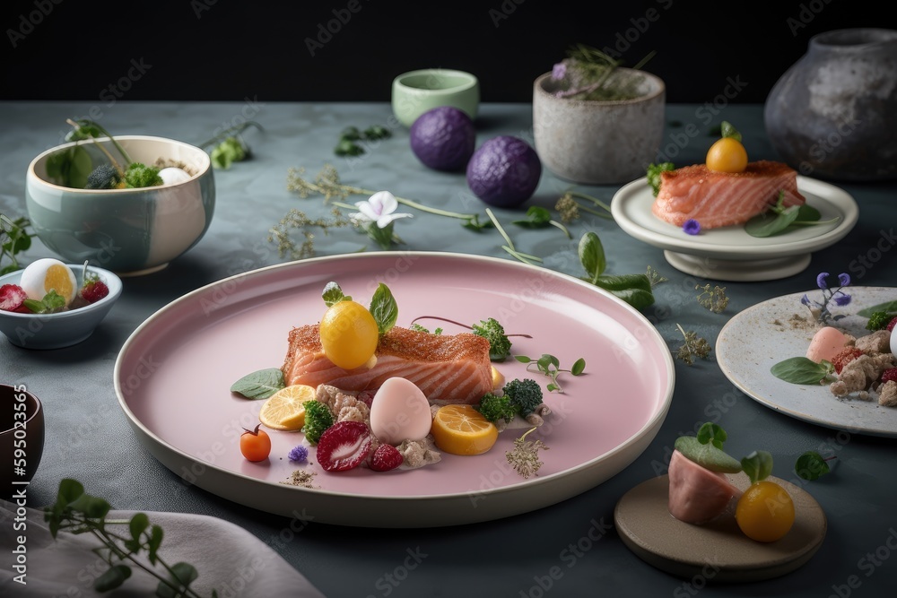 food styling with pastel colors and natural textures for fresh and ...