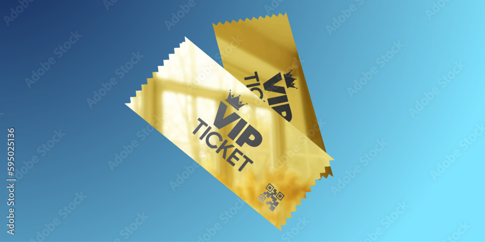gold ticket vector vip concert party 3d Stock Vector | Adobe Stock
