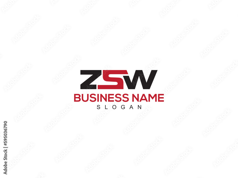 Premium Alphabet ZSW Letter Logo, zs, zsw Logo Design For Business Stock Vector | Adobe Stock