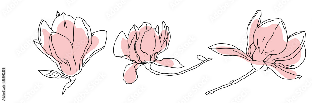 Pink Flower Clip Art Outline