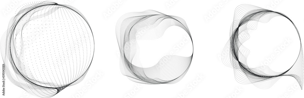 Abstract oval Lines Background with geometric circles . Vector rotating ...
