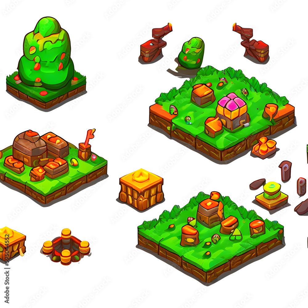 Isometric Props for Creating Worlds and Gaming Environments. Outline ...