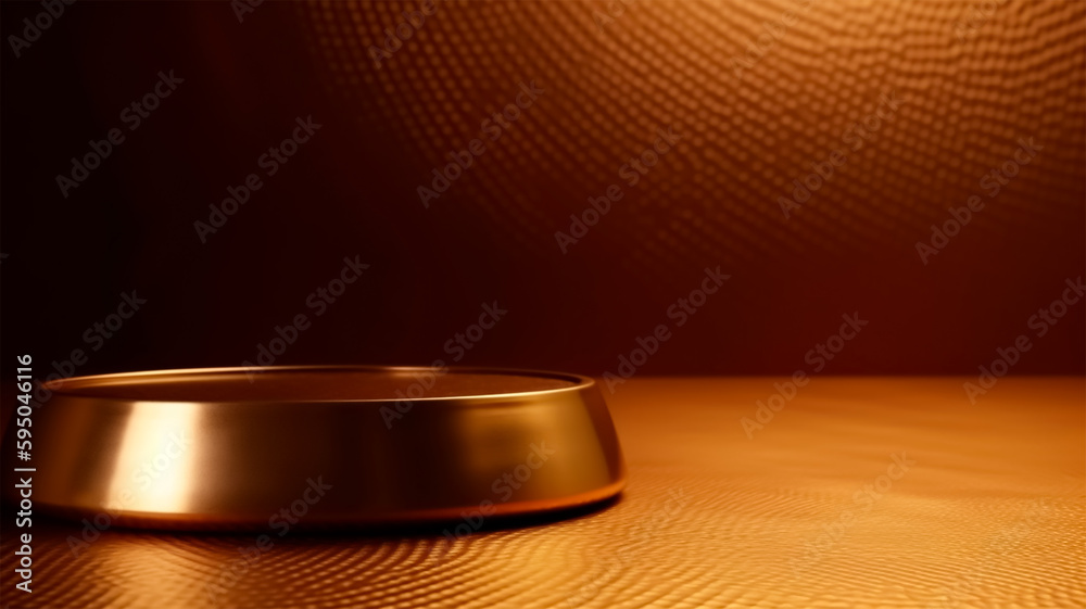 golden environment with podium for luxury product presentation and ...