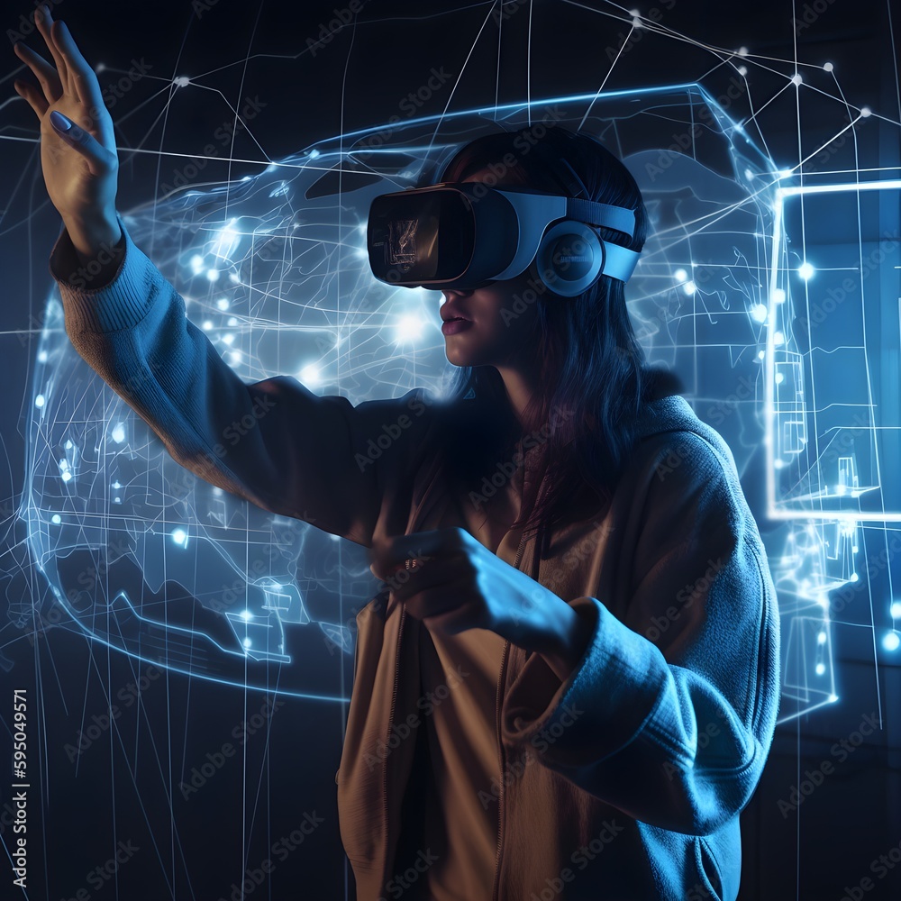 Step into the future with a young adult using a VR-headset to interact ...