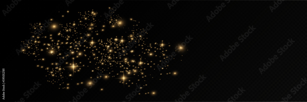 Yellow sparks glitter special light effect. Vector sparkles on ...