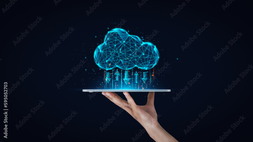 cloud computing icon and table for technology cloud computing for data ...