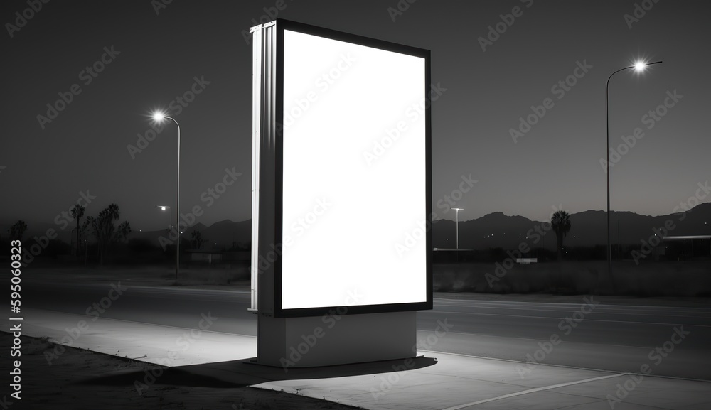 AI Generated. AI Generative. City urban big billboard mock up canvas ...