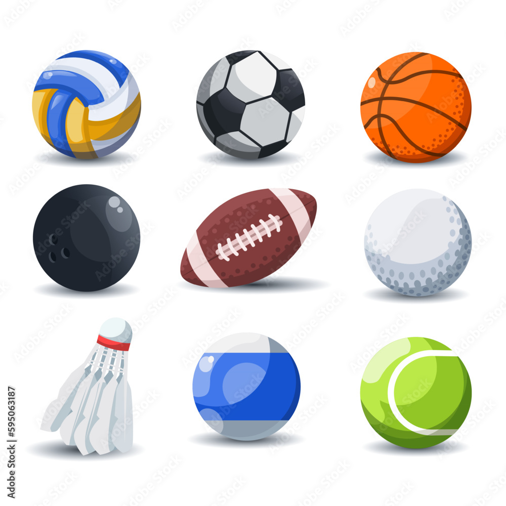 sport ball vector ,big set isolated on transparent background ...