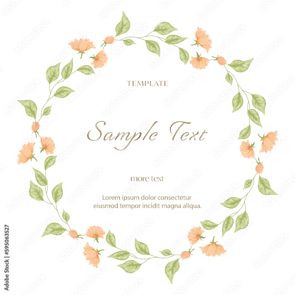 Cute Flower frame for floral wallpaper template background. Botanical ...