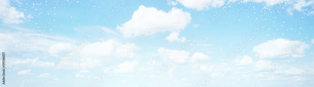 Angelic heaven clouds vector design background. Winter fairytale ...