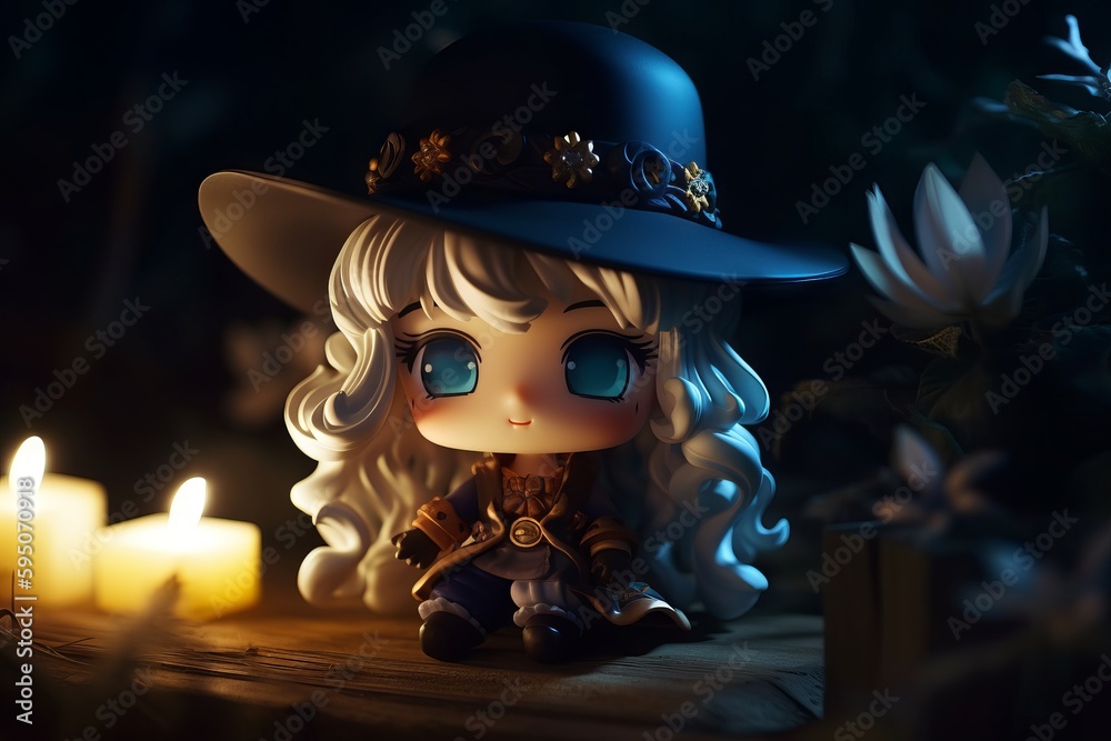 doll mage mysterious atmospehere, cinematography , chibi Stock ...