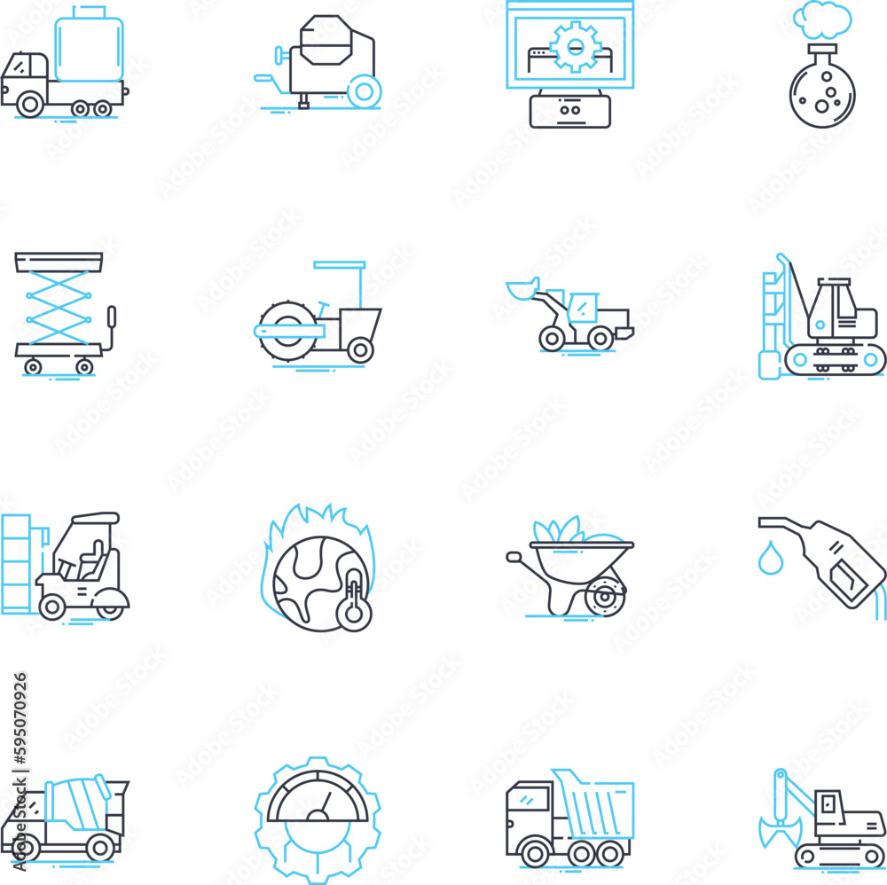 Surgical instruments linear icons set. Scalpel, Forceps, Scissors ...