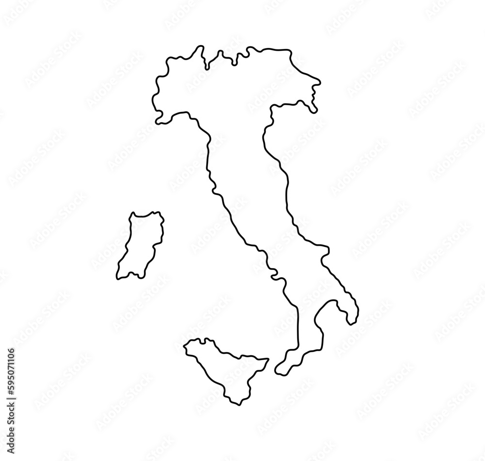 Vector isolated Italy map boot with islands Sicily and Sardinia ...