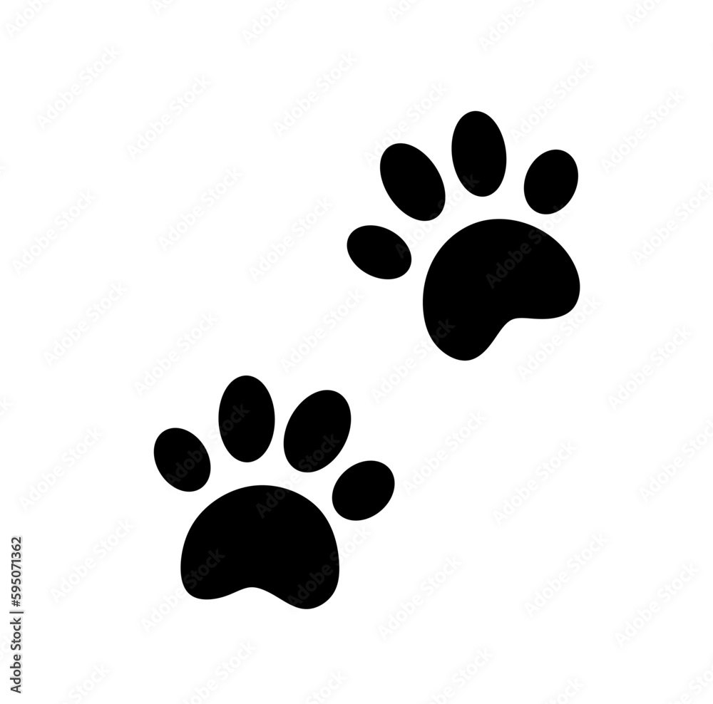 Vector isolated two pair couple paw prints step by step club footed ...