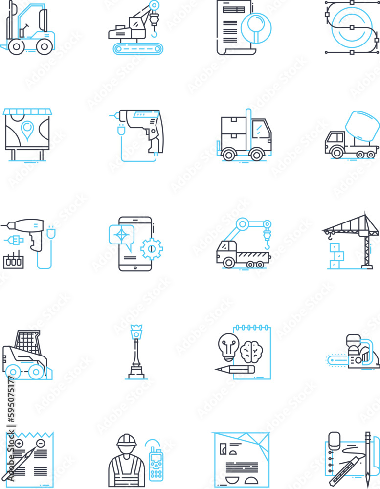 Suburban sprawl linear icons set. Sprawl, Urbanization, Expansion ...