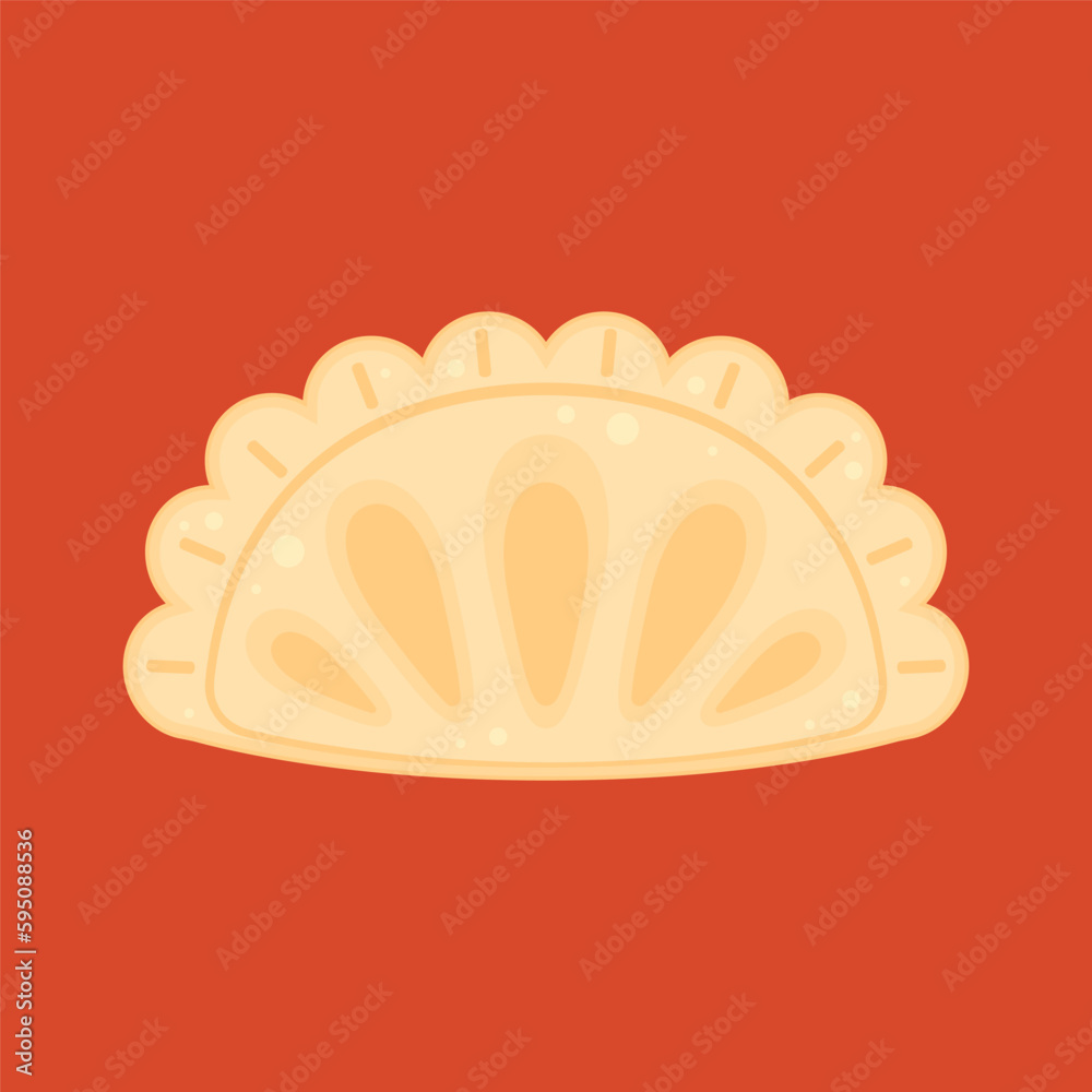Gyoza vector. Hot dumplings and chopsticks on red background. Steamed ...