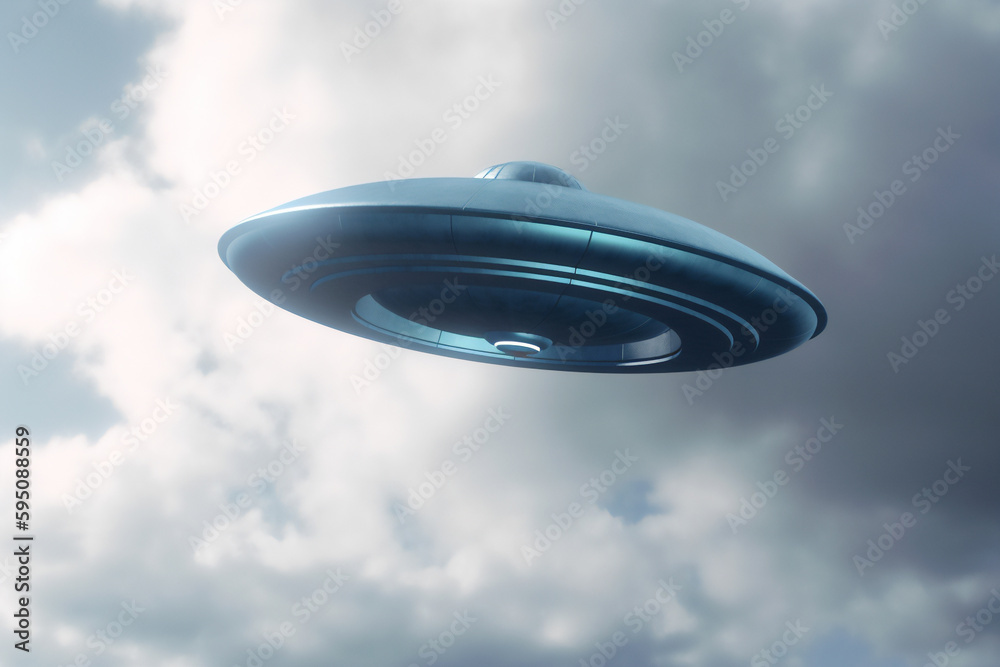 UFO flying saucer spaceship from outer space which is an extra ...