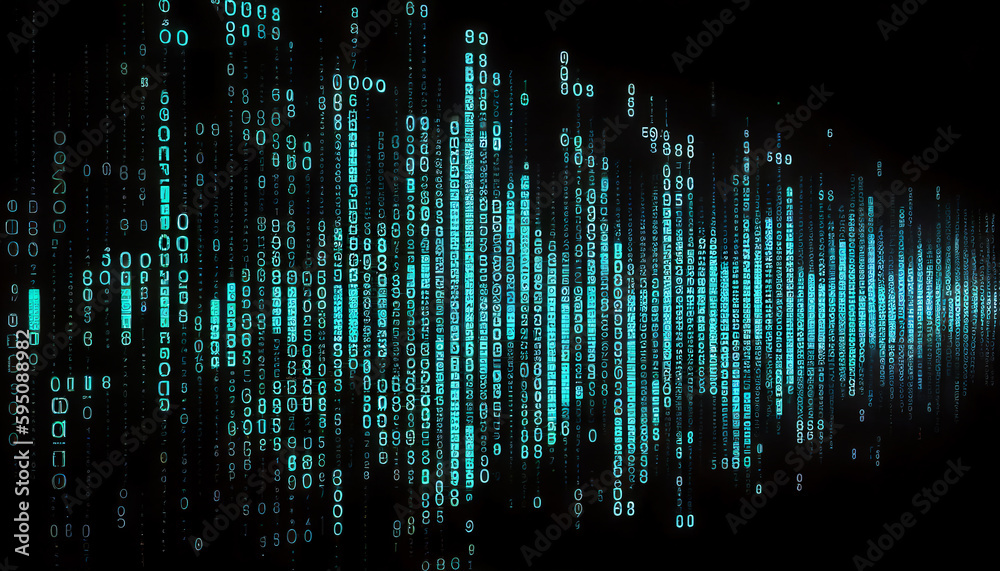 Binary computer matrix code data stream abstract background showing a coding transmission over ...