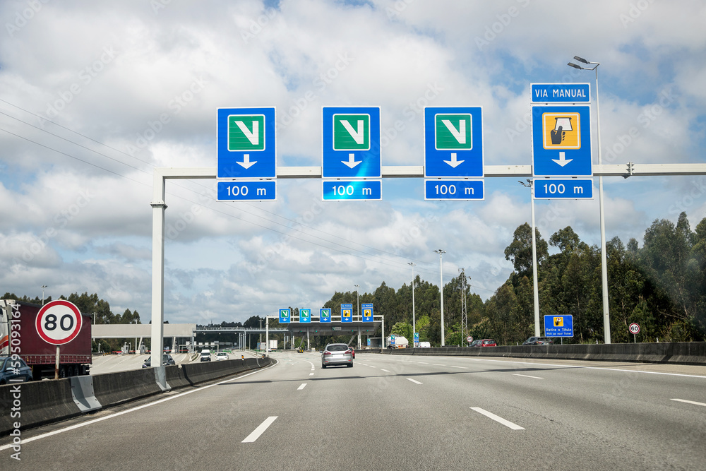 Image of section of the A3 motorway, Portuguese highway that connects ...