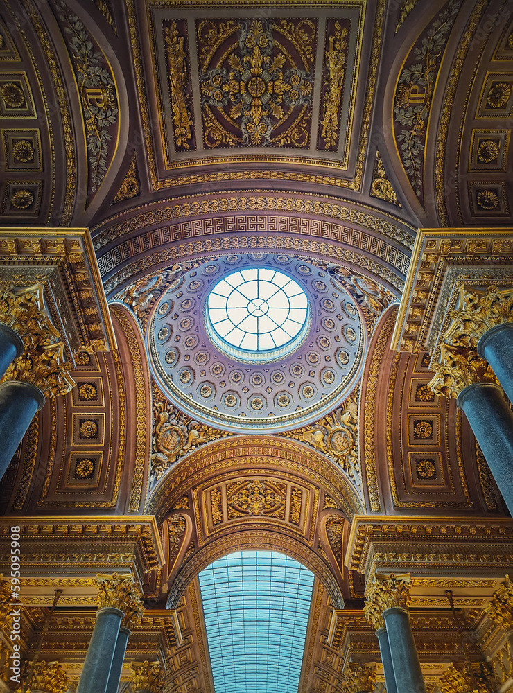 Versailles castle architecture details inside the Gallery of Great ...
