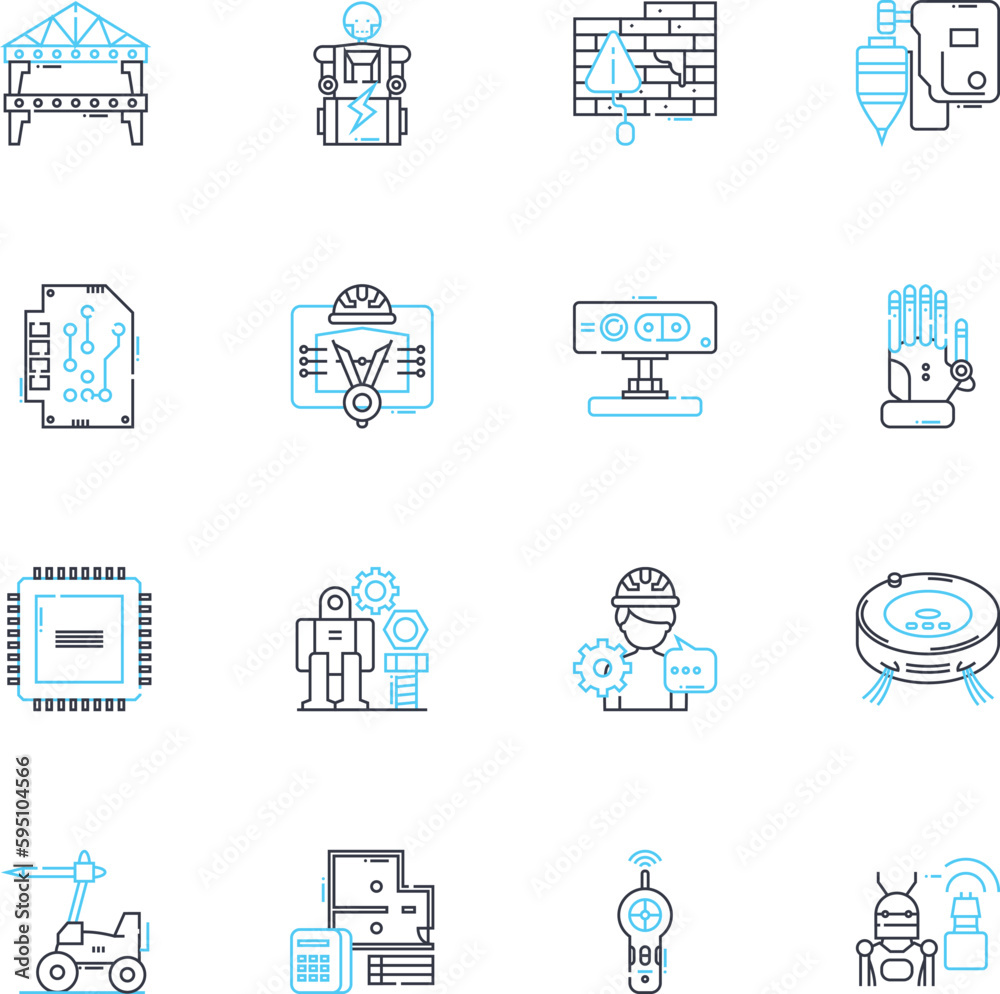 Biochemical science linear icons set. Metabolism, Enzymes, Proteins ...