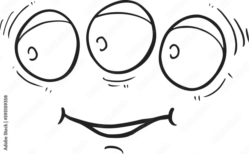 Cartoon alien head with three eyes Stock Vector | Adobe Stock