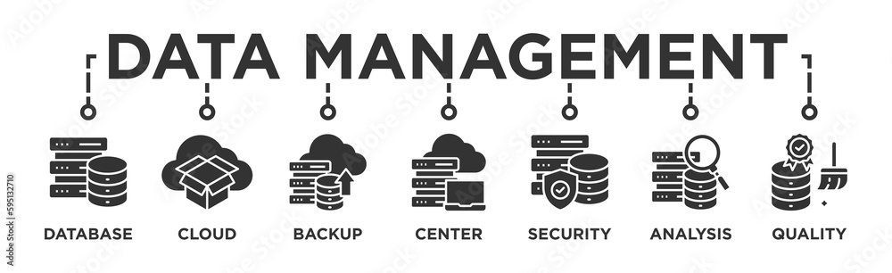 Data Management banner web icon vector illustration concept with icon ...
