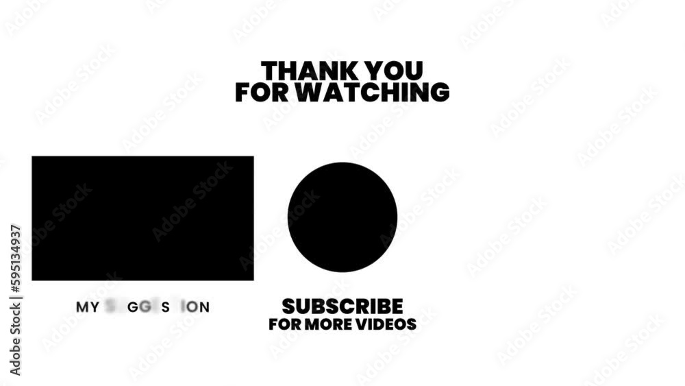 YouTube Outro with White Solid Background, YouTube End Screen Video ...