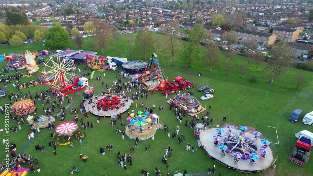 Beautiful Aerial View of People are Enjoying the 2023 Eid festival ...