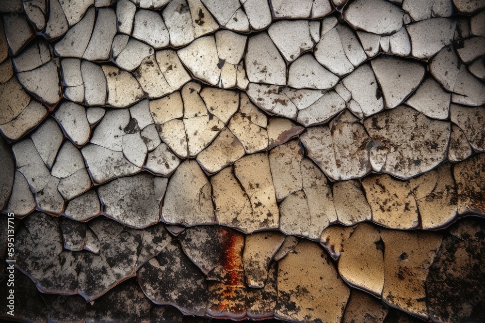 Shiny cracked metal background texture created with generative AI ...