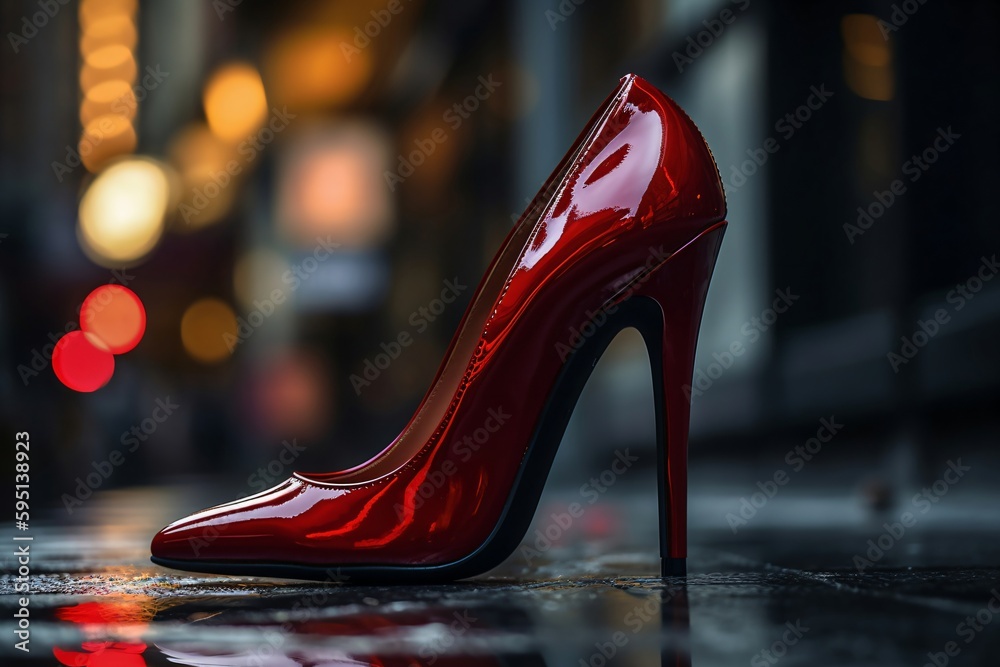 red patent high heel shoe created with Generative AI technology Stock ...